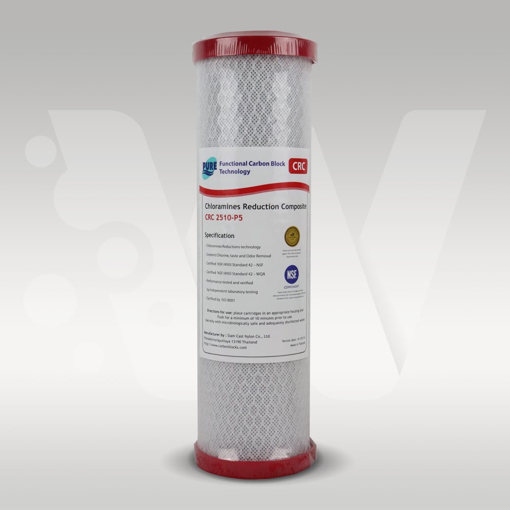 Chloramine Reduction Coconut Carbon Block Filter 10” x 2.5” 0.5 Micron ...